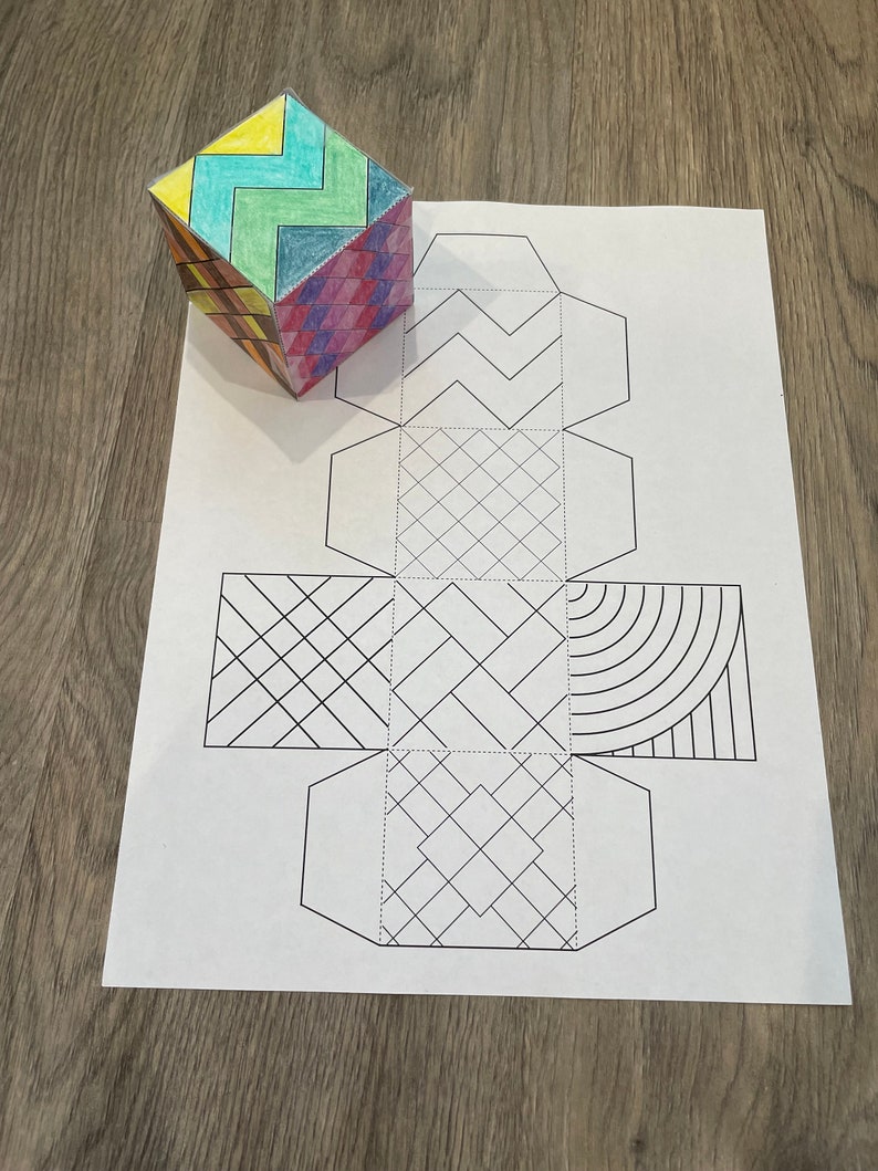 Printable Origami; Cubes, 8 Different Pattern Pages, Paper Crafts Kids ...