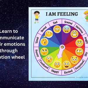 Kids Emotions & Feelings. Emotion Wheel, Emotion Flashcards, Feeling ...