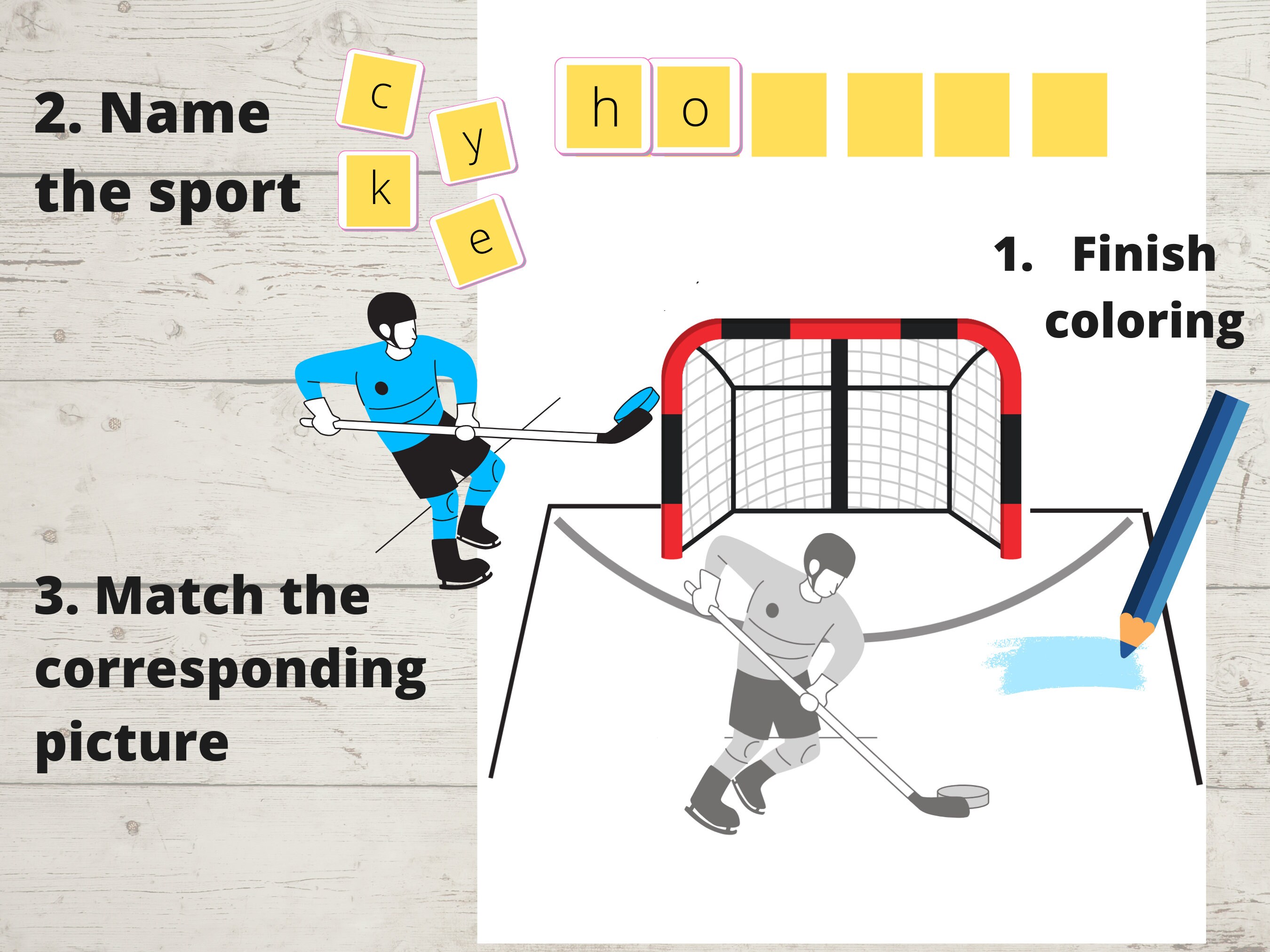 Sports Matching Activity Printable Kids Learning Activity Home School ...