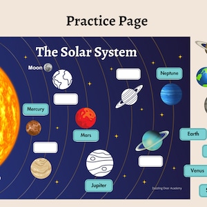 Solar System Printable Learning Activity for Kids, Planet Matching ...