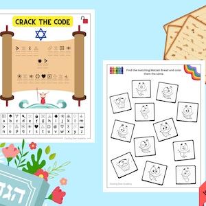 Printable Passover Activity Book for Kids, Pesach Activity Pages, Maze ...
