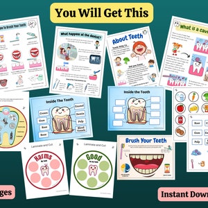 Dental Health Printable Activity for Kids, Preschool Busy Book ...
