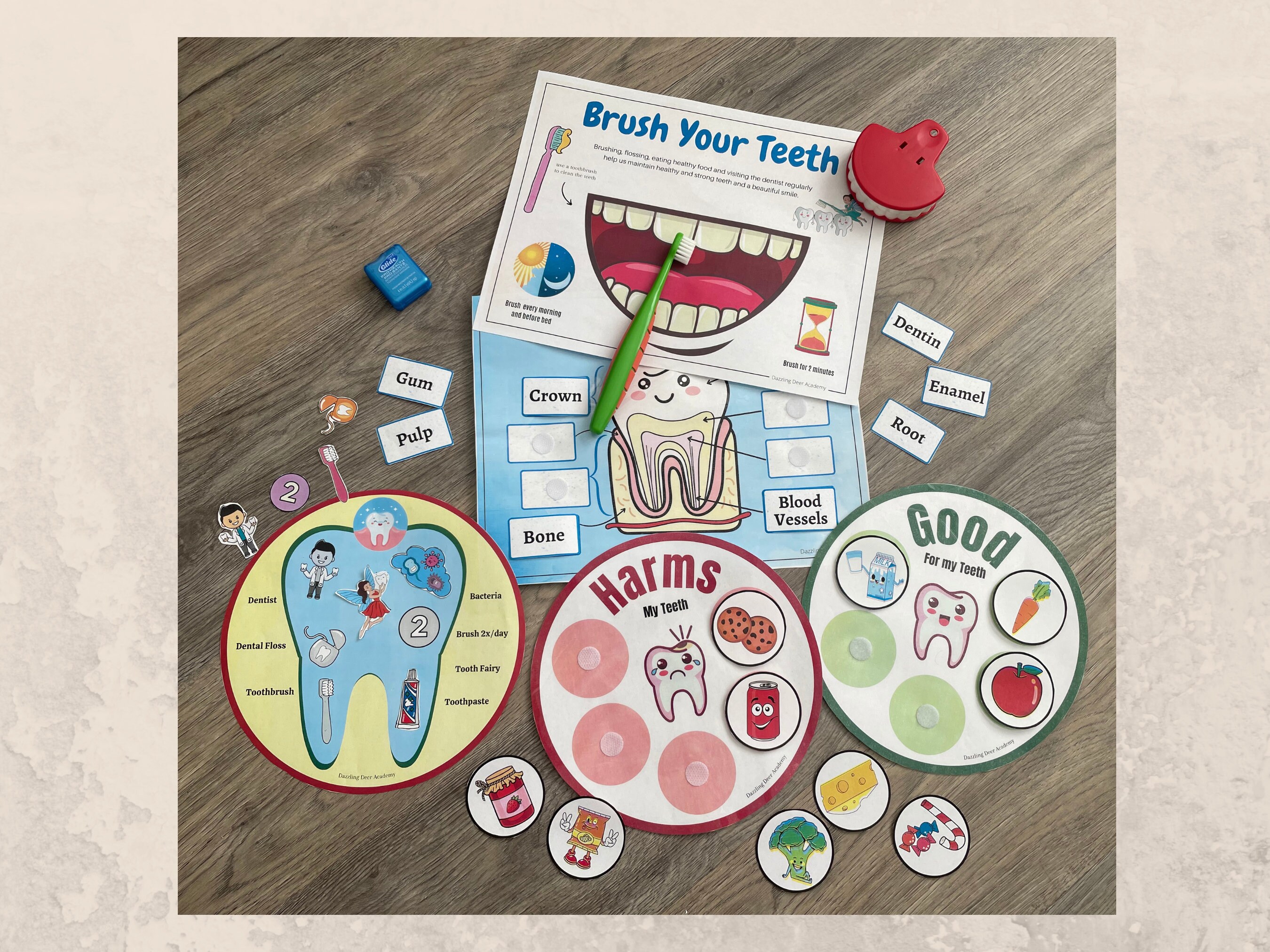 Dental Health Printable Activity for Kids, Preschool Busy Book ...