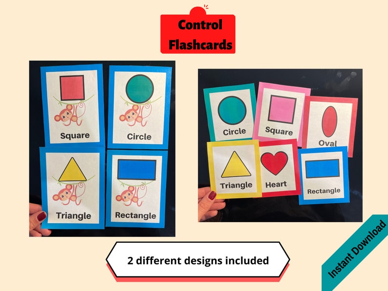 Montessori Shapes Flashcards & Worksheets for Kids Shape - Etsy
