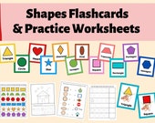Montessori Shapes Flashcards & Worksheets for Kids Shape - Etsy