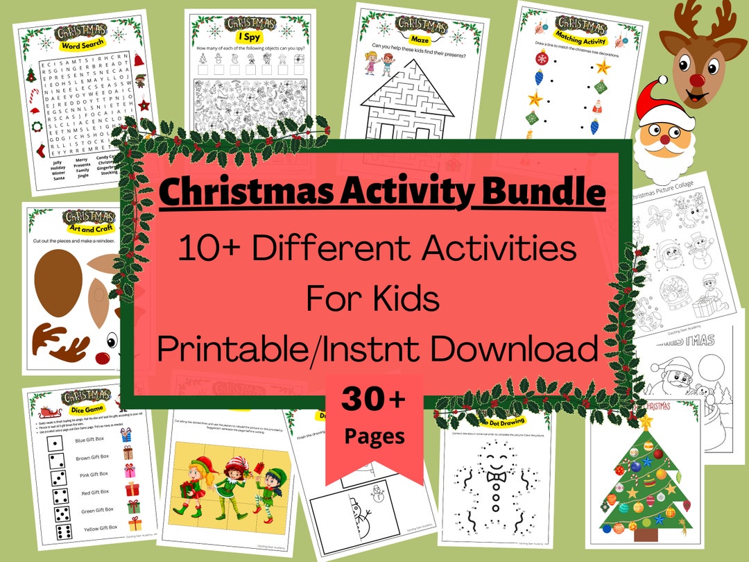 Printable Christmas Activity Book for Kids, Kids Christmas Activities ...