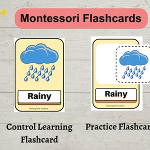 Weather Flashcards & Learning Activity for Kids, Printable Montessori ...