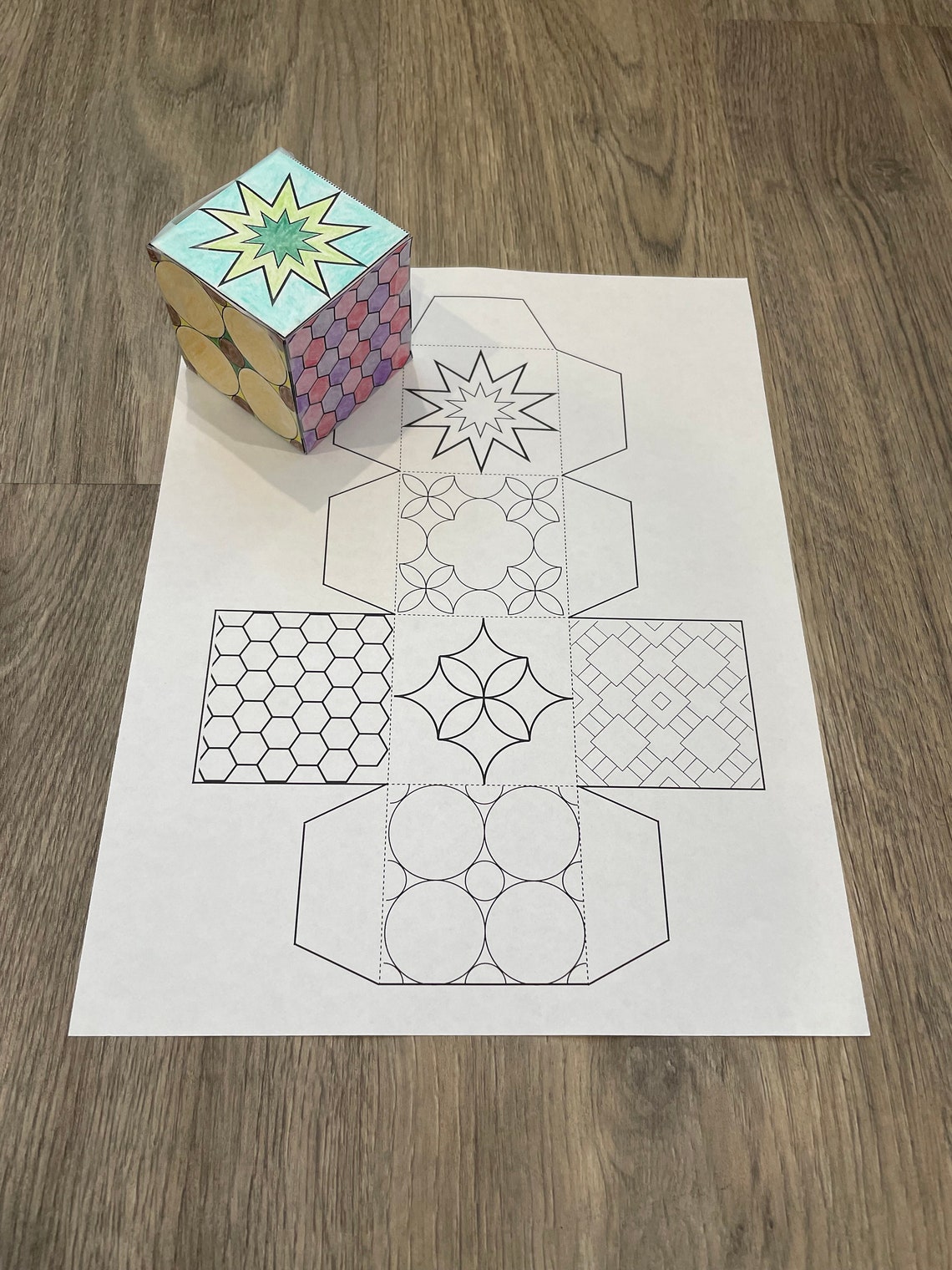 Printable Origami; Cubes, 8 Different Pattern Pages, Paper Crafts Kids ...