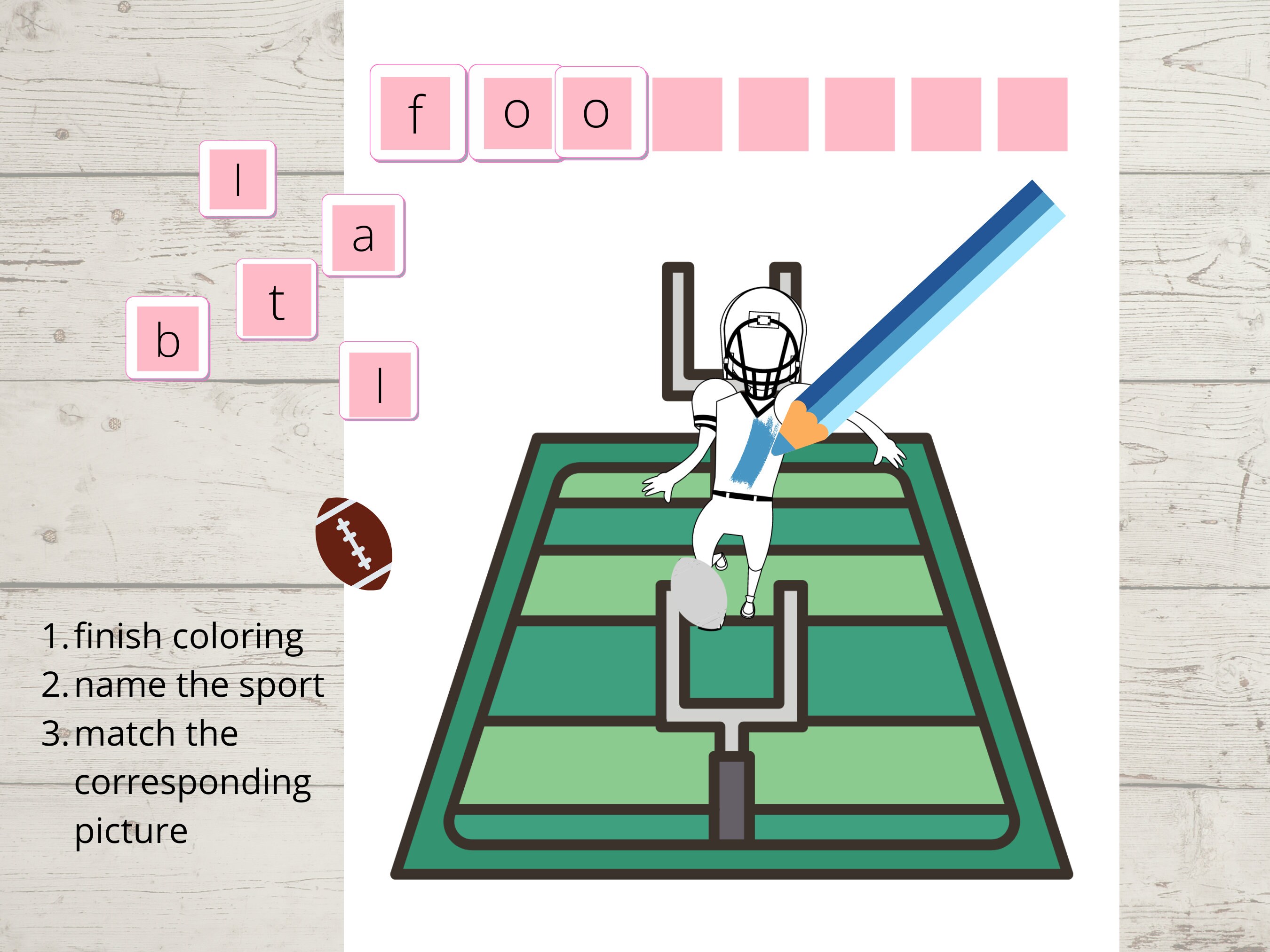 Sports Matching Activity Printable Kids Learning Activity Home School ...