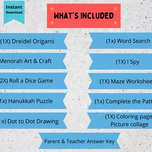 Hanukkah Activity Pack & Game Bundle for Kids Menorah Art and Craft ...