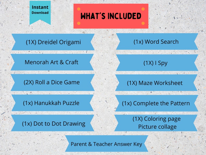 Hanukkah Activity Pack & Game Bundle for Kids Menorah Art and Craft ...