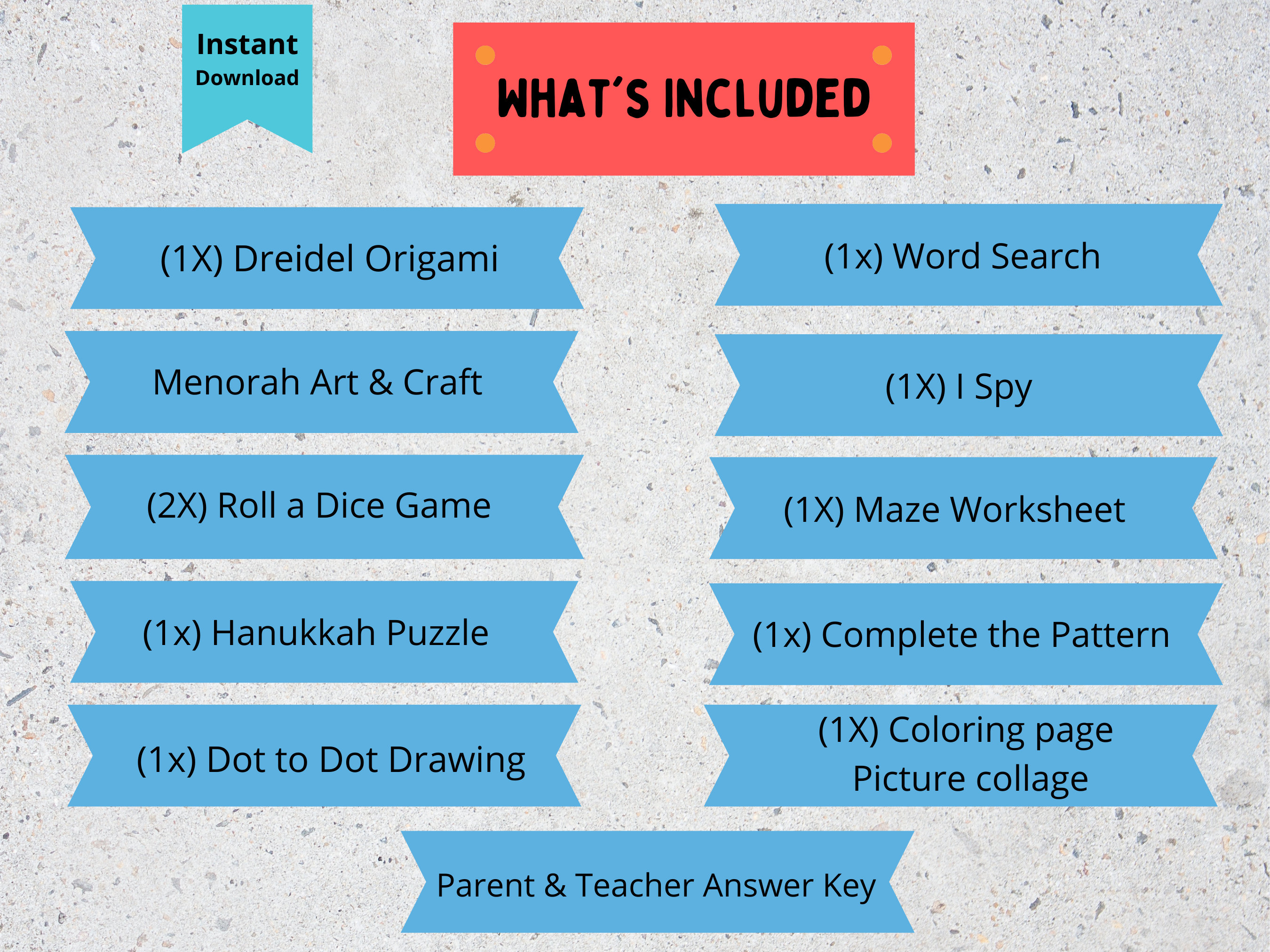 Hanukkah Activity Pack & Game Bundle for Kids Menorah Art and Craft ...