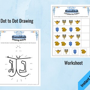 Hanukkah Activity Pack & Game Bundle for Kids Menorah Art and Craft ...