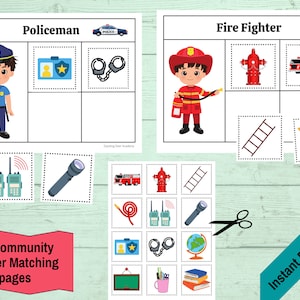 42 Occupation / Job Flashcards & 12 Community Helper Matching by ...