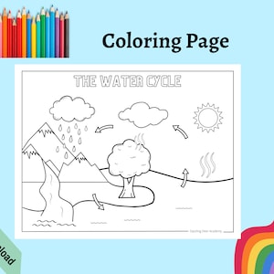 Water Cycle Kids Printable Activity, Water Cycle Unit Study, Preschool ...