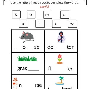 Printable Spelling Worksheets for Kids, Simple Word Practice, Spelling ...