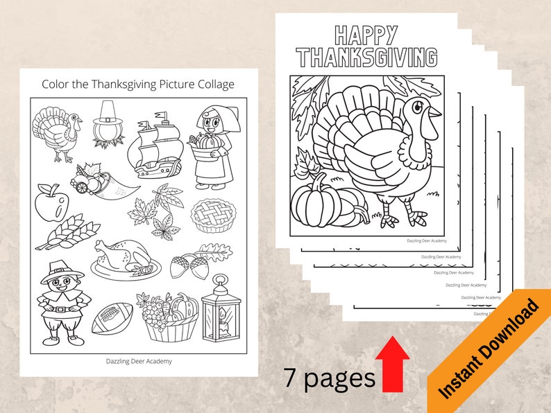 Thanksgiving Activity Pack & Game Bundle for Kids Thanksgiving Turkey ...