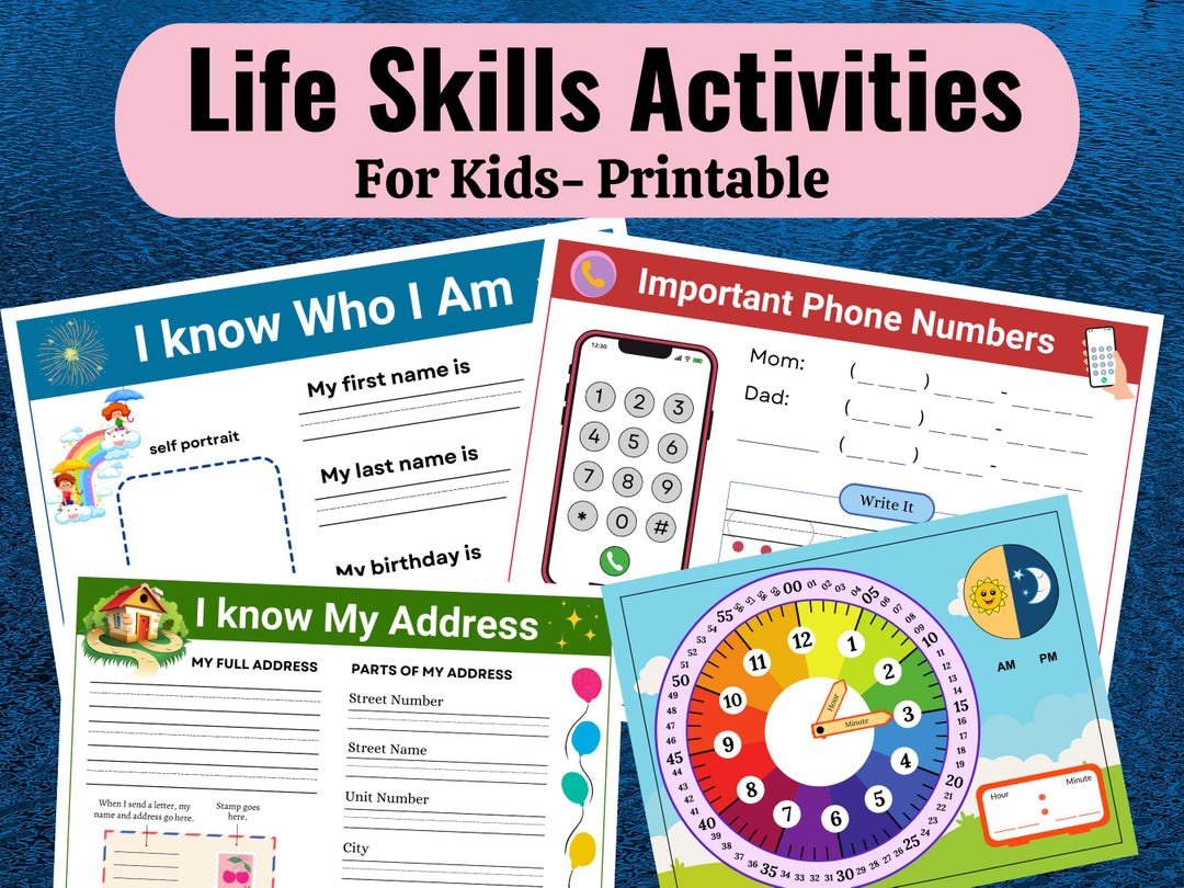 Life Skills for Kids Printable Activity. Home School Curriculum ...