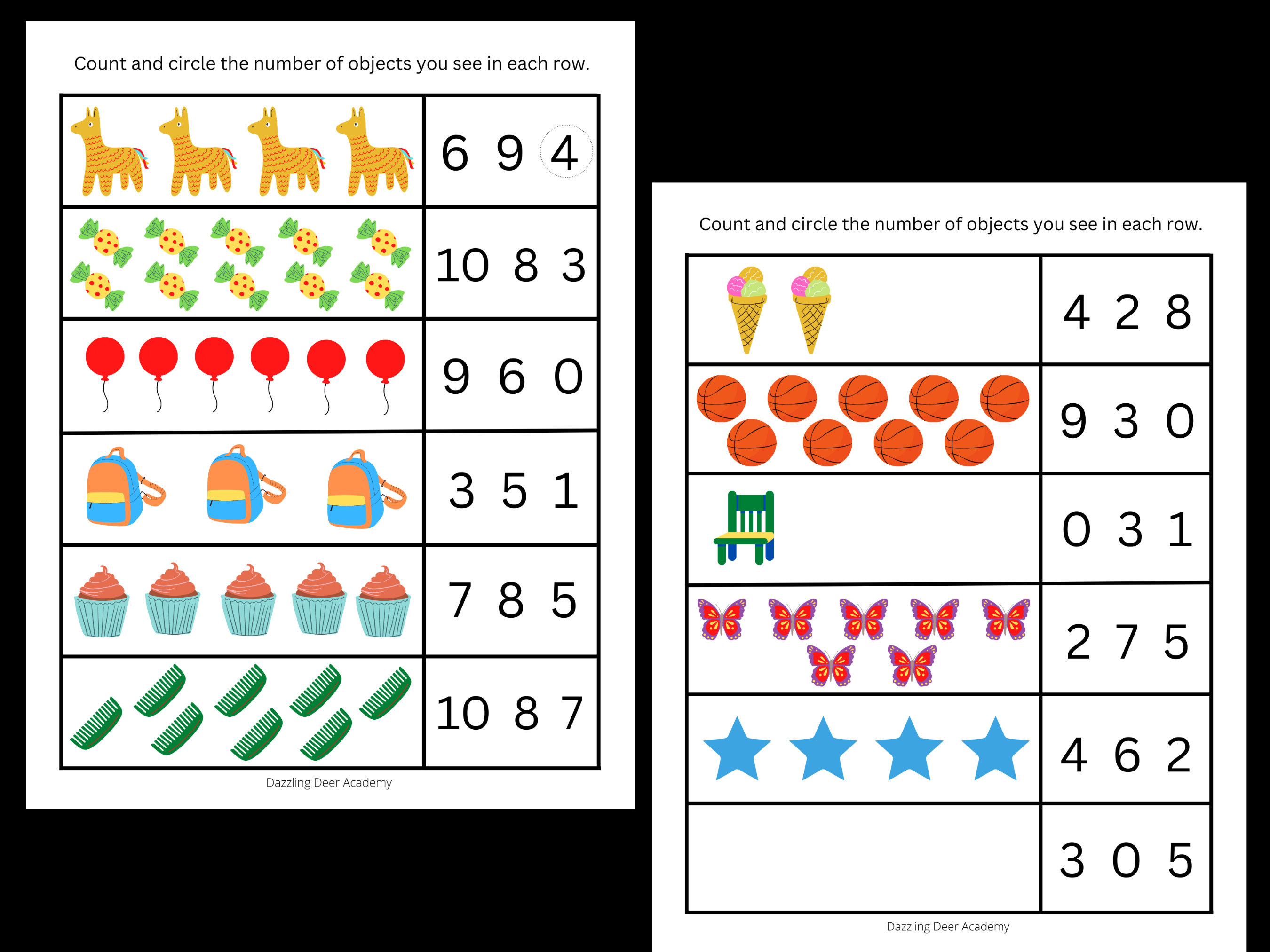 Preschool Number Tracing & Worksheets 0-10 7 Exercises - Etsy