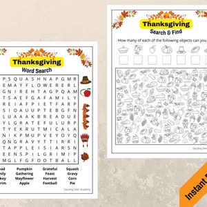 Thanksgiving Activity Pack & Game Bundle for Kids Thanksgiving Turkey ...