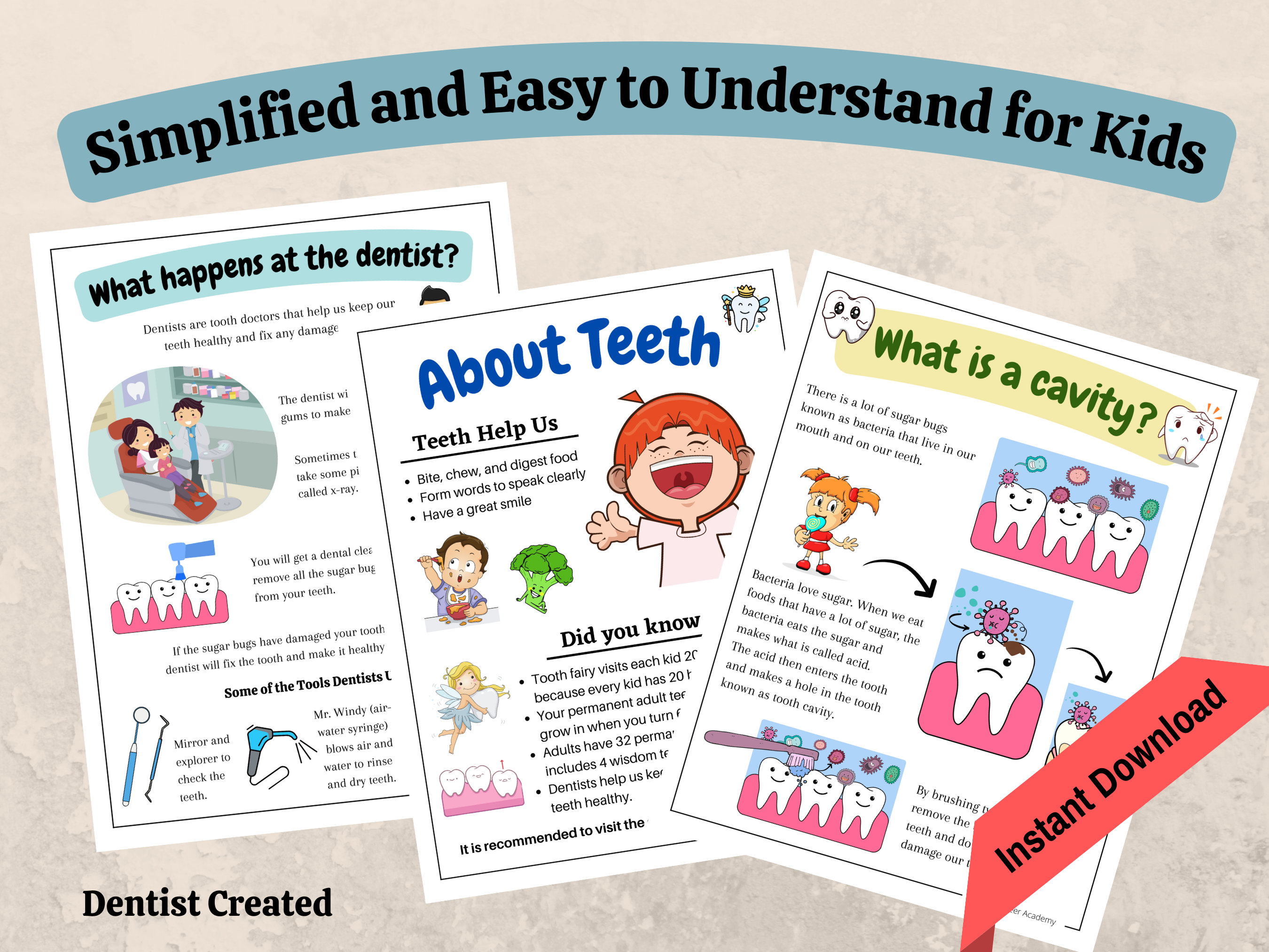 Dental Health Printable Activity for Kids, Preschool Busy Book ...