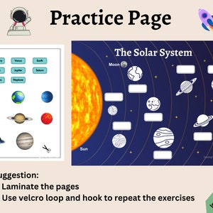 Solar System Printable Learning Activity for Kids, Planet Matching ...
