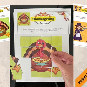 Thanksgiving Activity Pack & Game Bundle for Kids; Thanksgiving Turkey ...