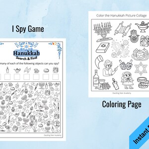 Hanukkah Activity Pack & Game Bundle for Kids Menorah Art and Craft ...