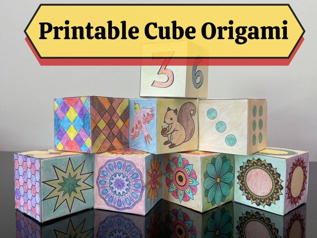 Printable Origami; Cubes, 8 Different Pattern Pages, Paper Crafts Kids ...