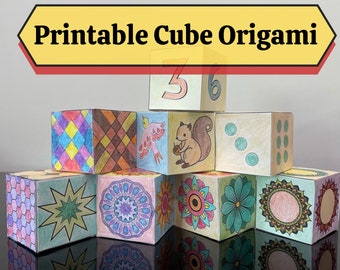 3D Paper Box Template Small Cube Template 3D Shape Printable 3D Shape ...