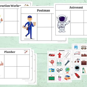 42 Occupation / Job Flashcards & 12 Community Helper Matching by ...