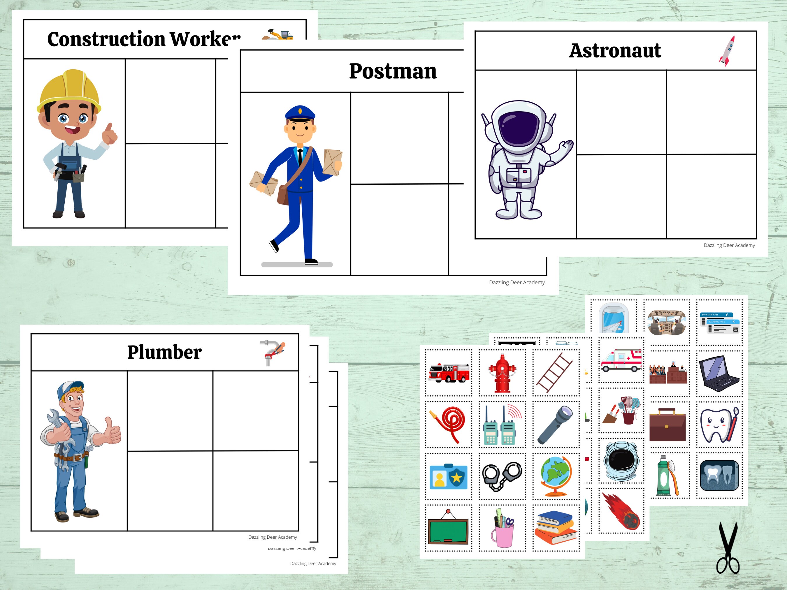 42 Occupation / Job Flashcards & 12 Community Helper Matching by ...