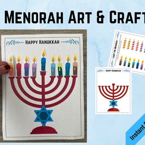 Hanukkah Activity Pack & Game Bundle for Kids Menorah Art and Craft ...