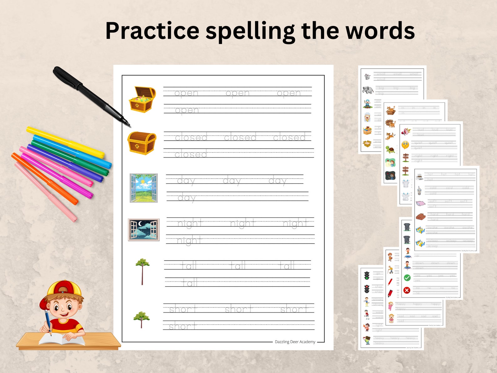 48 Opposite Words Kids Flashcards, Opposites Matching Game, Opposites ...