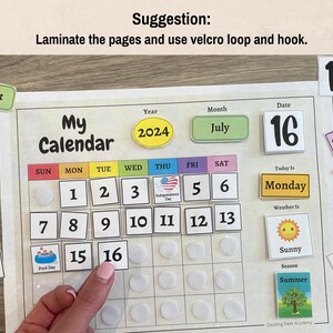 Kids Calendar Printable, Daily Perpetual Wall Calendar, Homeschool ...