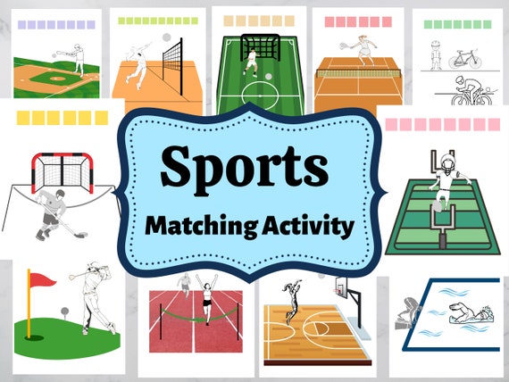 Sports Matching Activity Printable Kids Learning Activity Home - Etsy