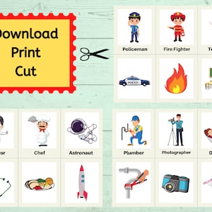 42 Occupation / Job Flashcards & 12 Community Helper Matching by ...