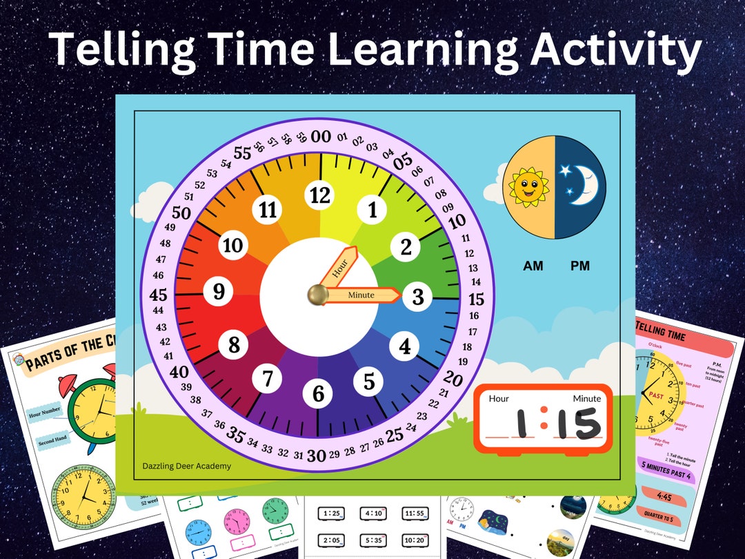 Learn to Tell Time Printable Activity, Telling Time Worksheet ...