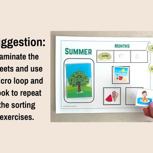 Seasons Printable for Kids, Months of the Year Matching Game, Four ...