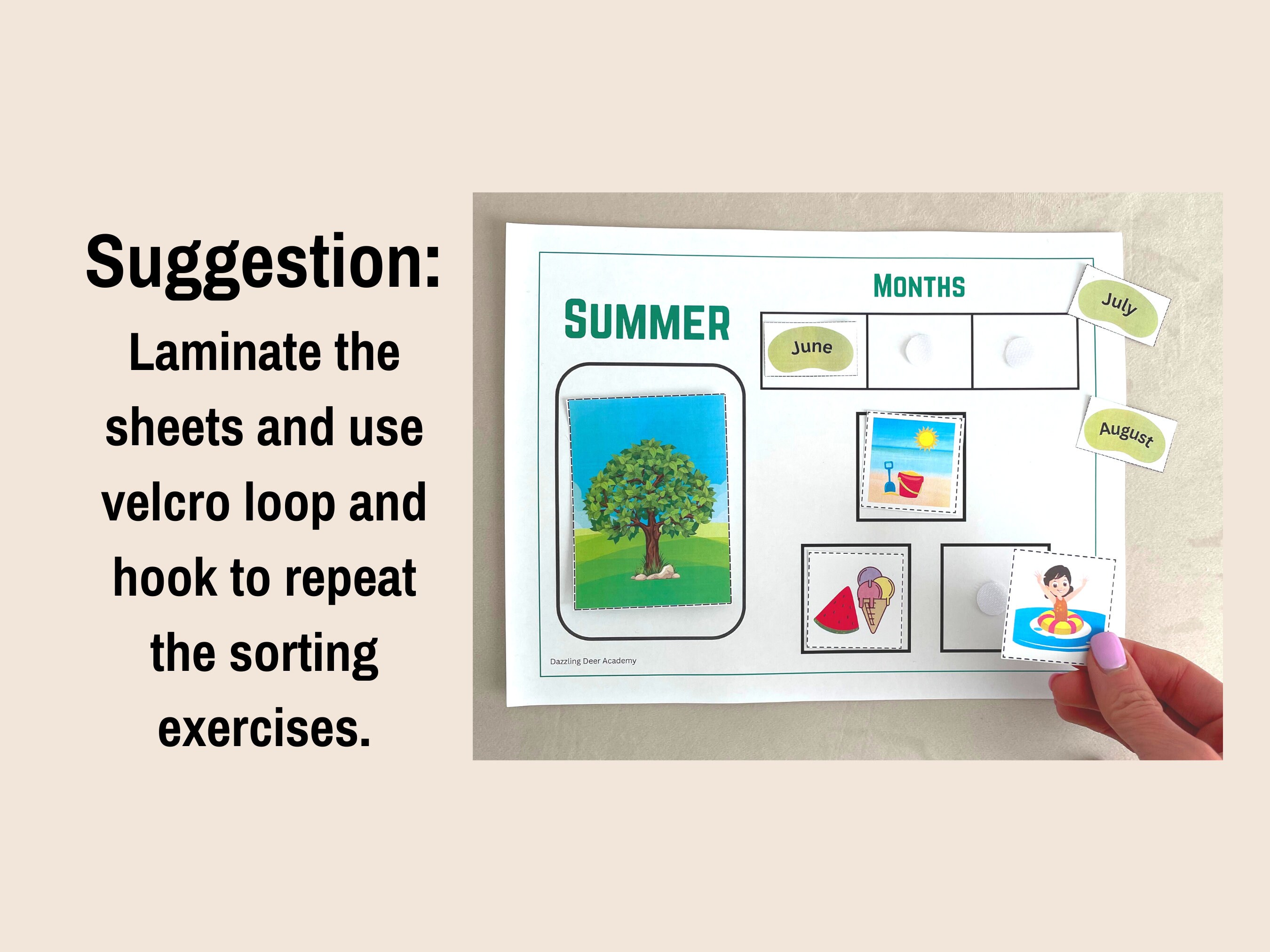 Seasons Printable for Kids, Months of the Year Matching Game, Four ...