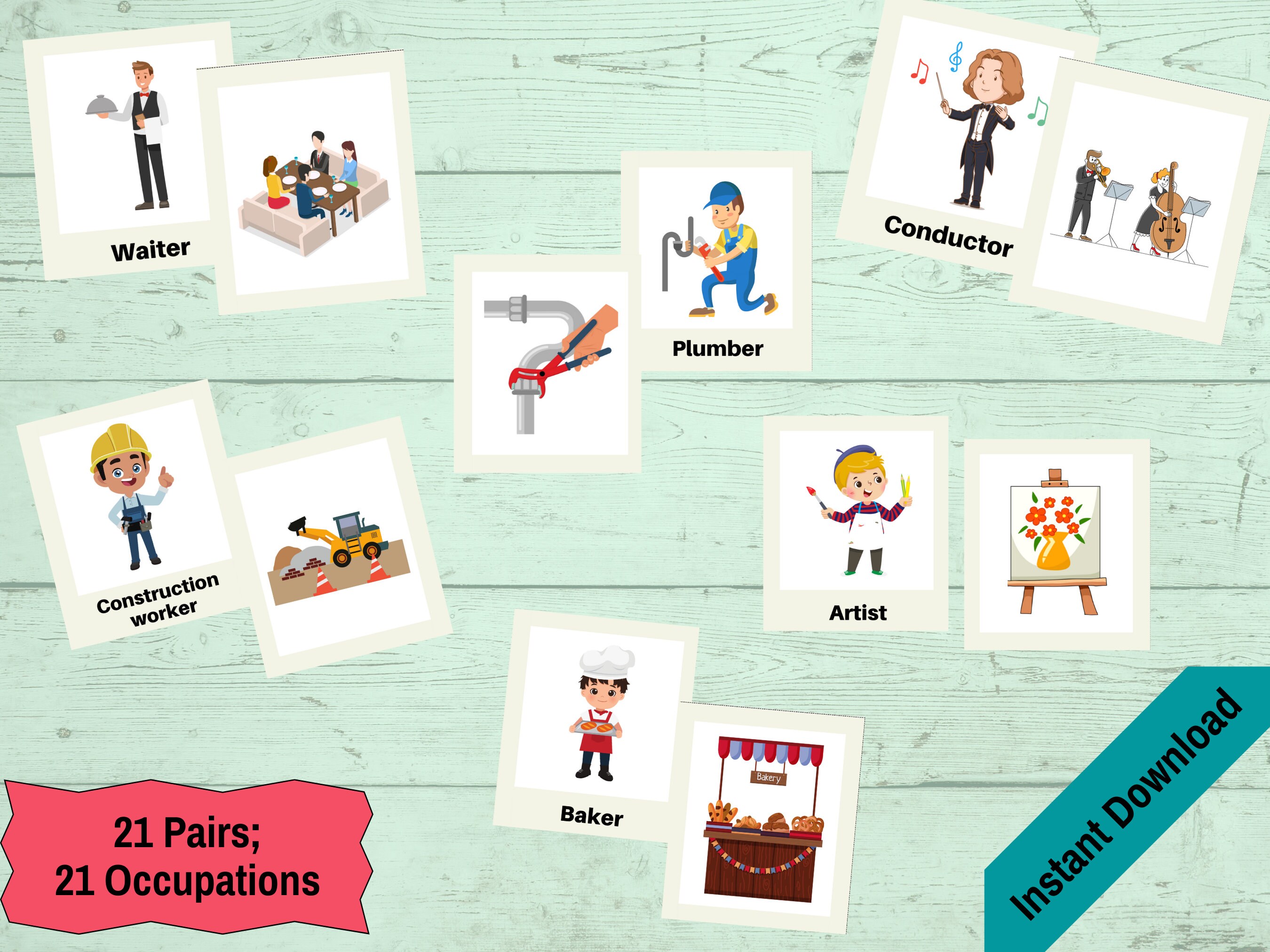 42 Occupation / Job Flashcards & 12 Community Helper Matching by ...