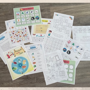 Printable Passover Activity Book for Kids, Pesach Activity Pages, Maze ...