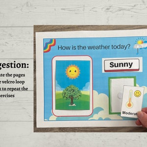 Weather Flashcards & Learning Activity for Kids, Printable Montessori ...