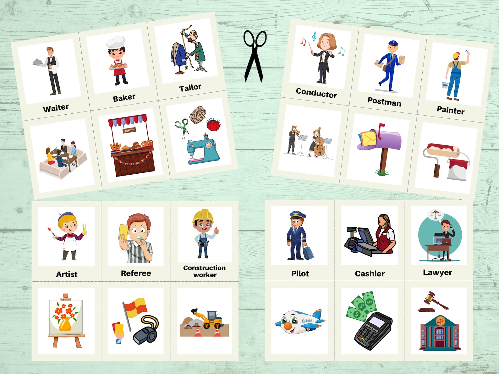 42 Occupation / Job Flashcards & 12 Community Helper Matching by ...