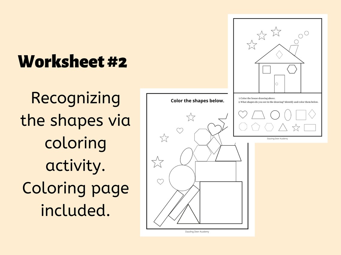 Montessori Shapes Flashcards & Worksheets for Kids Shape - Etsy