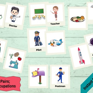 42 Occupation / Job Flashcards & 12 Community Helper Matching by ...