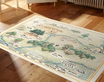 100 Acre Wood Map Rug - Etsy