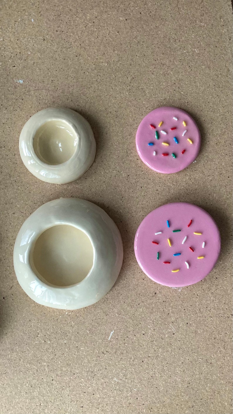 XL Trinket Box Sugar Cookie With Rainbow Sprinkles. Cute Clay Sugar ...