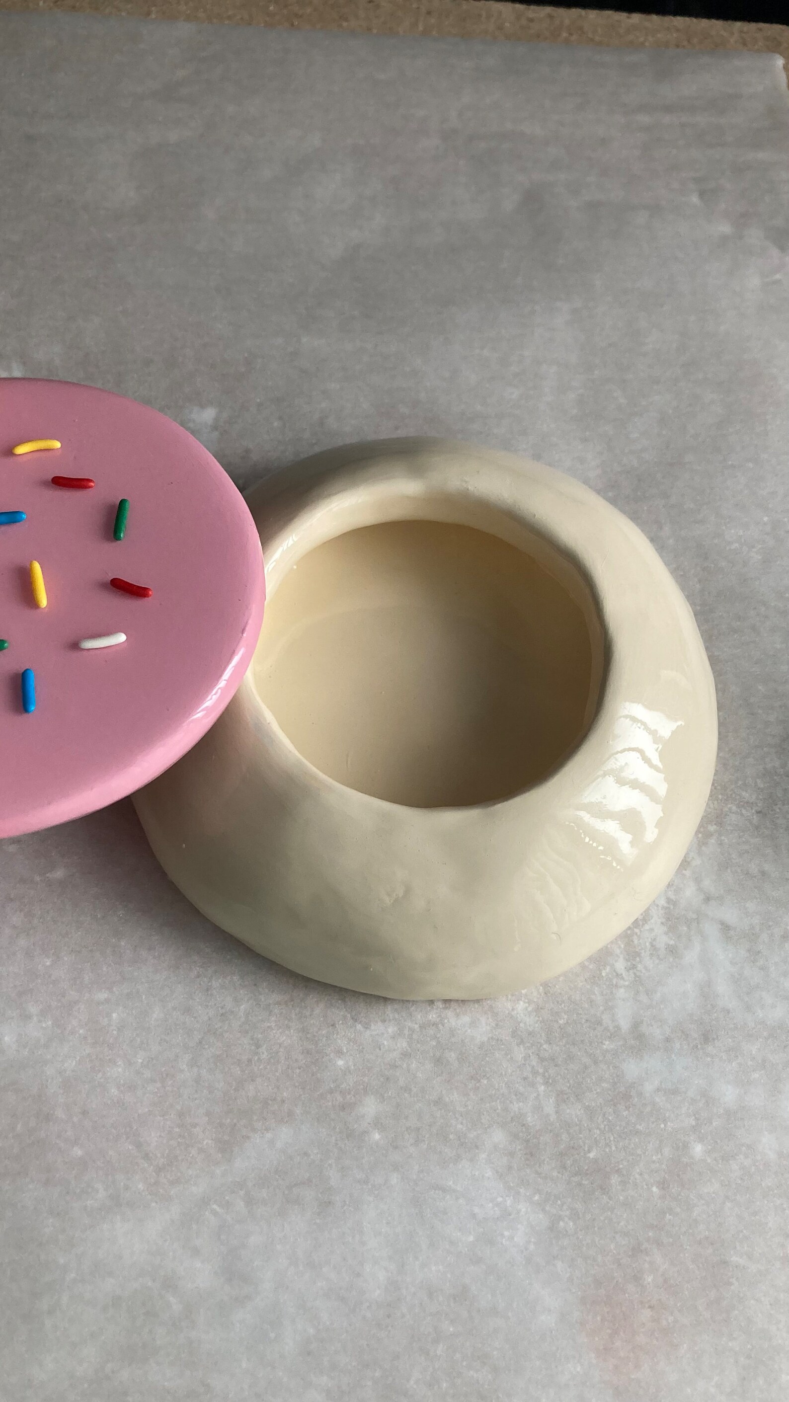 XL Trinket Box Sugar Cookie With Rainbow Sprinkles. Cute Clay Sugar ...