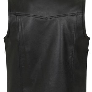 Reyes Men's Real Full Grain Cowhide Leather Motorcycle Vest Expandable Biker Waistcoat ...